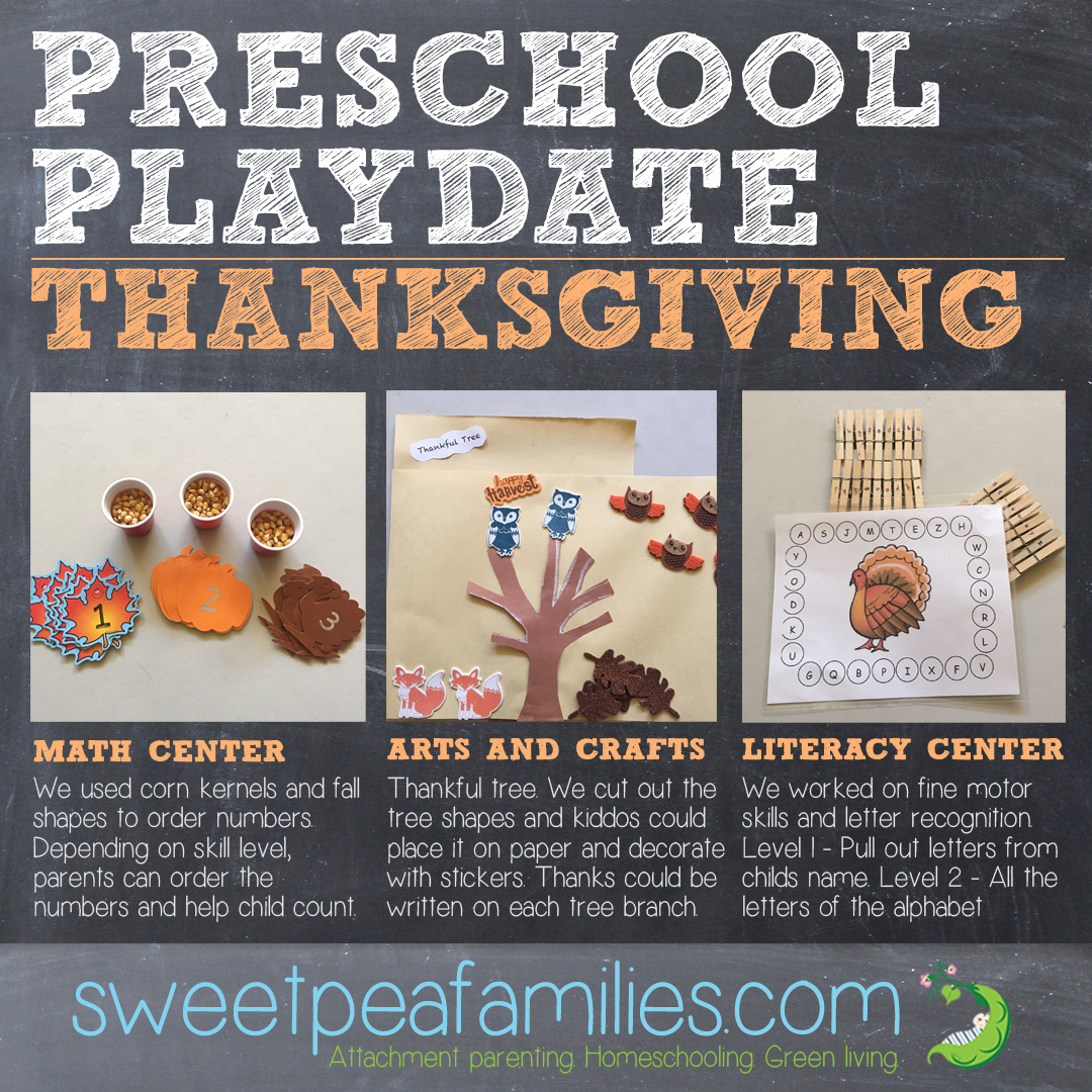 Preschool Playdate: Thanksgiving | Sweet Pea Families